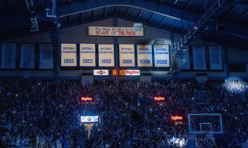National championship banner steals the show at Late Night in the Phog ...